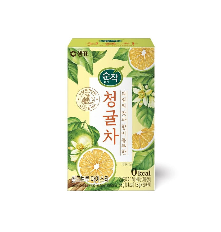 Sempio Green Tangerine Tea 36g(1.8gx20 teabags)/샘표 청귤차 36g(1.8gx20티백 ...