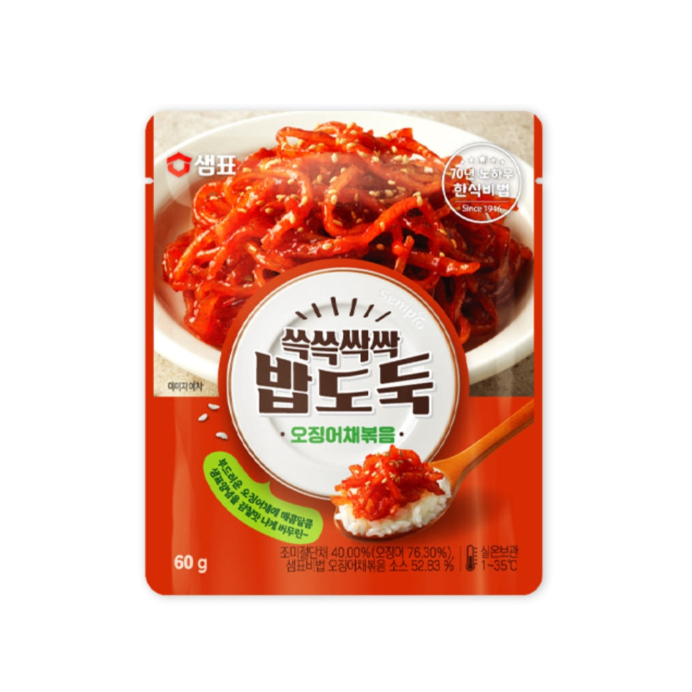 [Sempio] Korean Side Dishes / Spicy Stir-fried Dried Squid 60g / 샘표 밥도 – leemart
